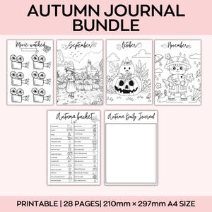 28 Autumn Journal Pages Bundle, Fall Bucket List, Autumn Activities ...