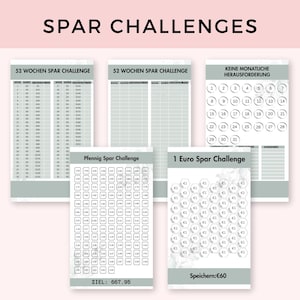 Mini Spar Challenge Bundle Mit Tracker Für A6 Budget Ordner, Spar ...