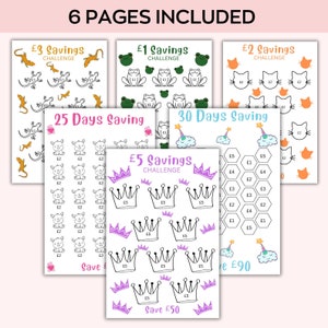 Pounds Kids Saving Challenge Printable, Mini Saving Challenge, Money ...