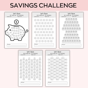 Low Income Savings Challenge Bundle, A6 Money Saving Printable, Monthly ...