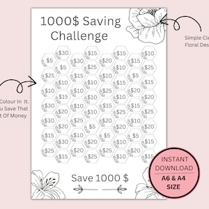 A6 Savings Challenge Printable Savings Challenge Bundle 1000 - Etsy