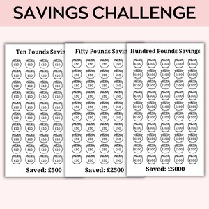 Pound Savings Challenge Bundle, A6 Customize Savings Printable, 50 ...