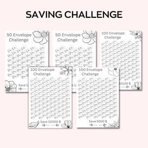 A6 Savings Challenge Printable, Savings Challenge Bundle, 1000 Savings ...