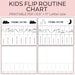 Kids Flip Routine Chart Editable Printable ,morning Flip Done ,evening Routine, Visual Schedule ...