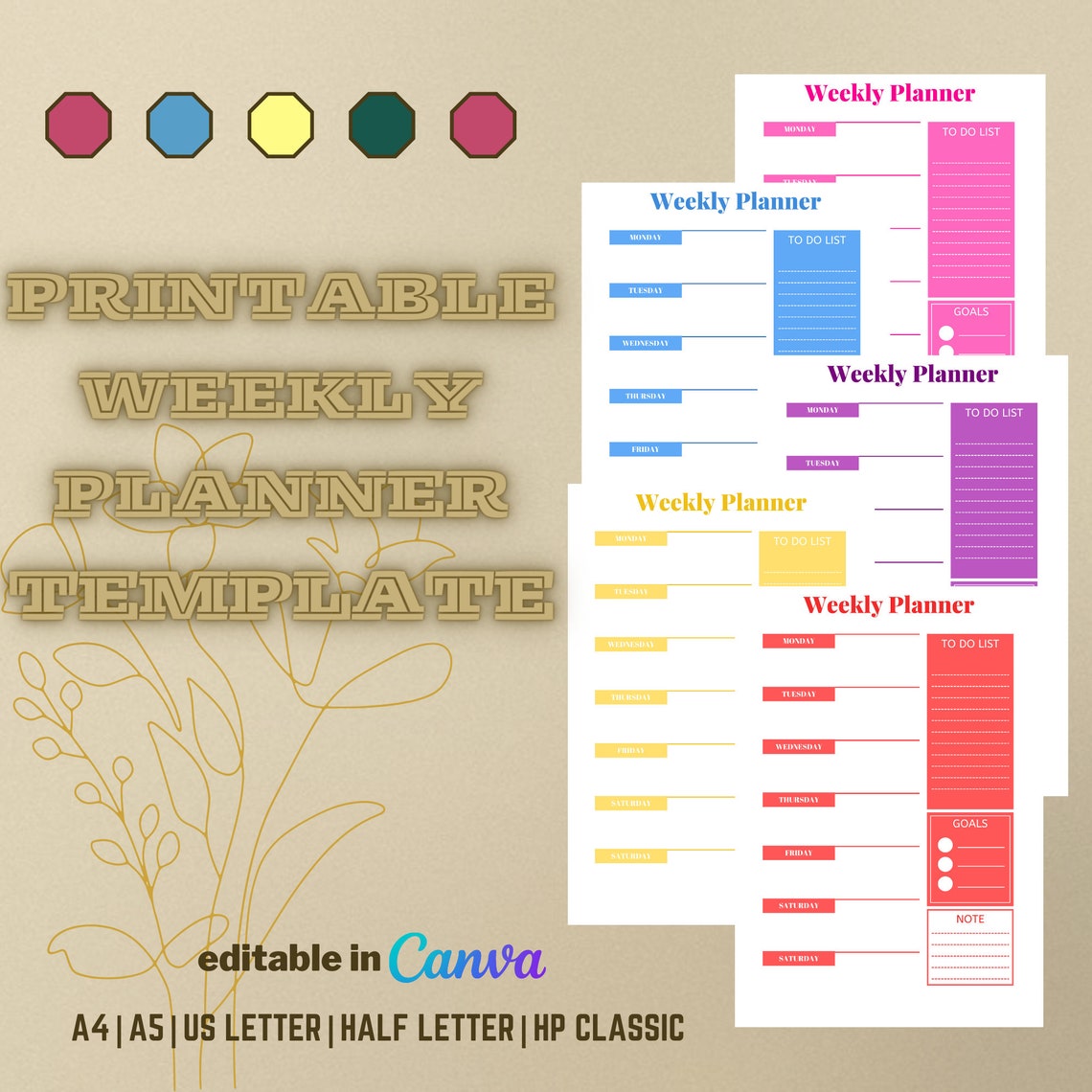 Adhd Planner Printable Digital Weekly Planner 2022-2023 - Etsy