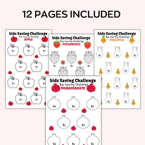 Kids Savings Challenge Printable,learning Numbers, Learn to Save,fruit ...