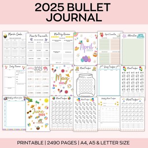 2025 Bullet Journal Bundle, Bujo Trackers, Bullet Journal Template ...