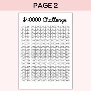 20K, 40k Money Saving Challenge Printable, 20000,40000 Couple Savings ...