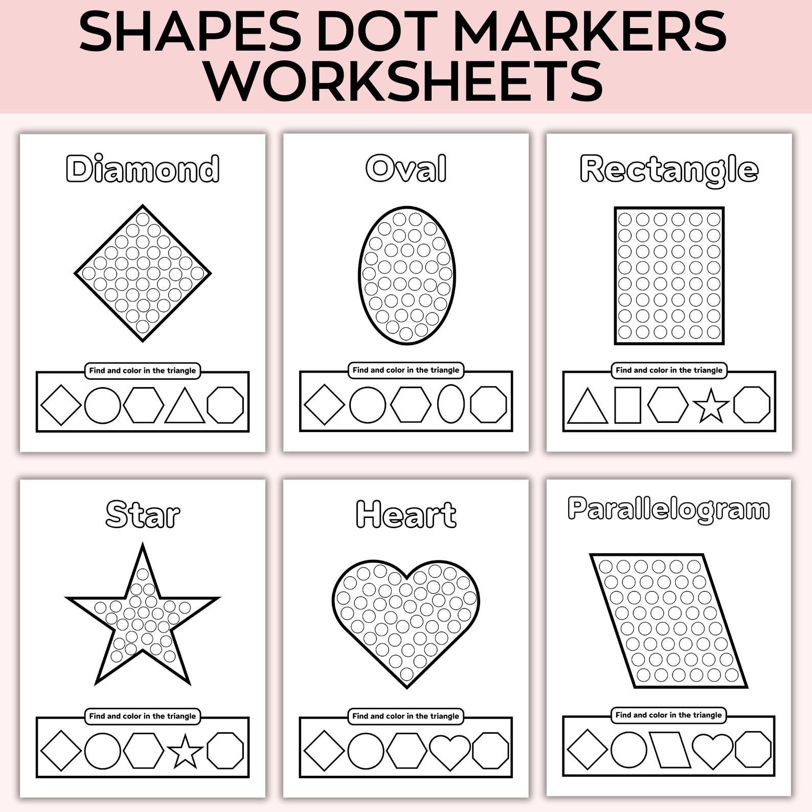 Shapes Dot Marker Activity Sheets, Dot Marker Worksheets, Dot Marker ...