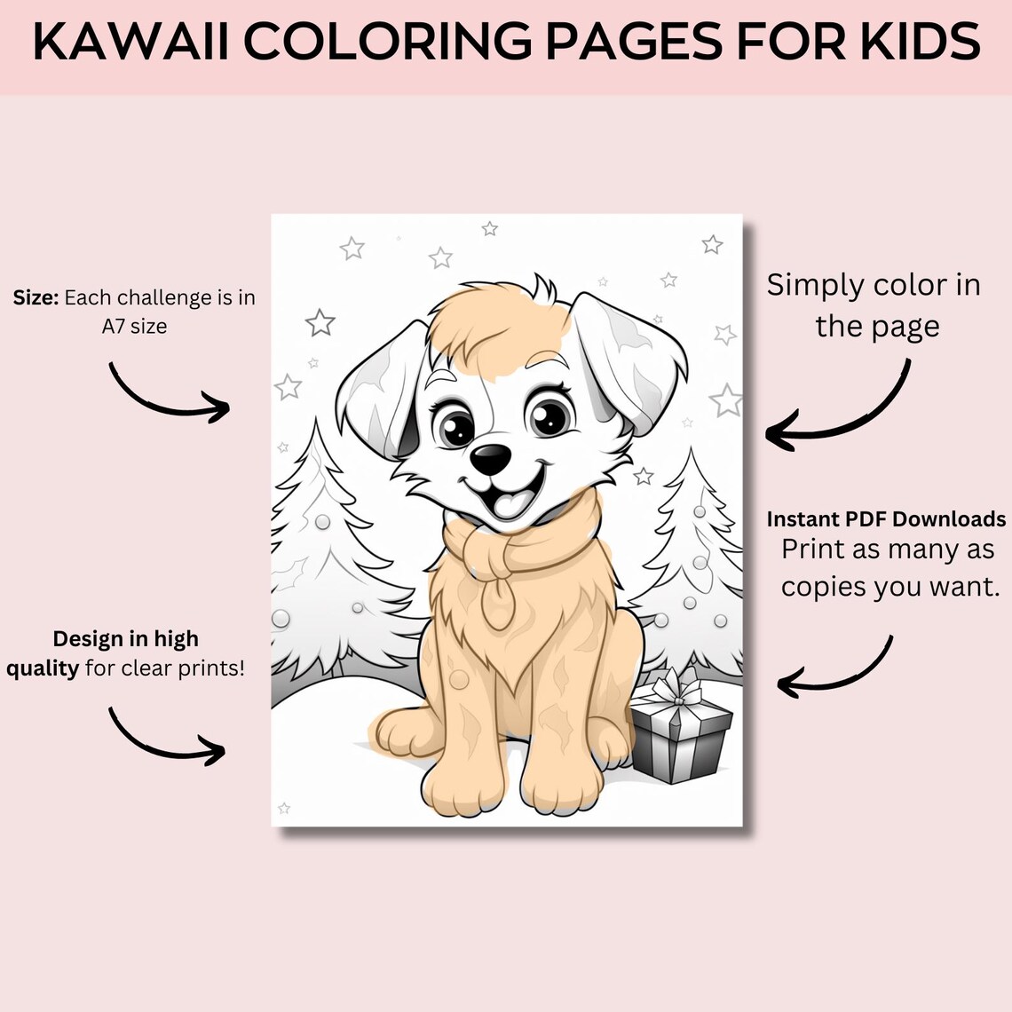 Kawaii Coloring Pages, Cute Coloring Pages, for Kids and Adults Perfect ...