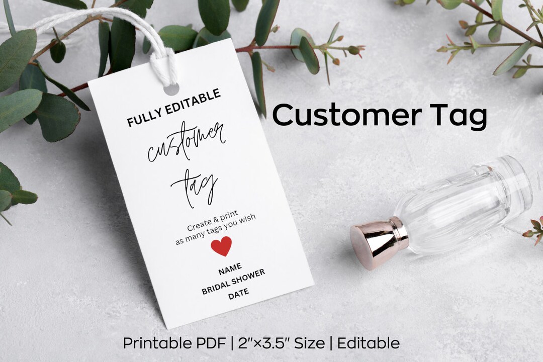 Editable Tags Instant Download, Fully Customizable Text, Printable ...