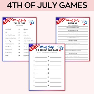 Printable 4th of July Games, Independence Day Games, 4th of July Picnic ...