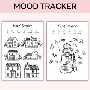 Monthly Mood Trackers Bundle, A5 Printable Journal Pages, Feelings ...