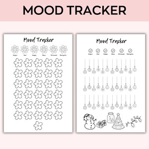 Monthly Mood Trackers Bundle, A5 Printable Journal Pages, Feelings ...