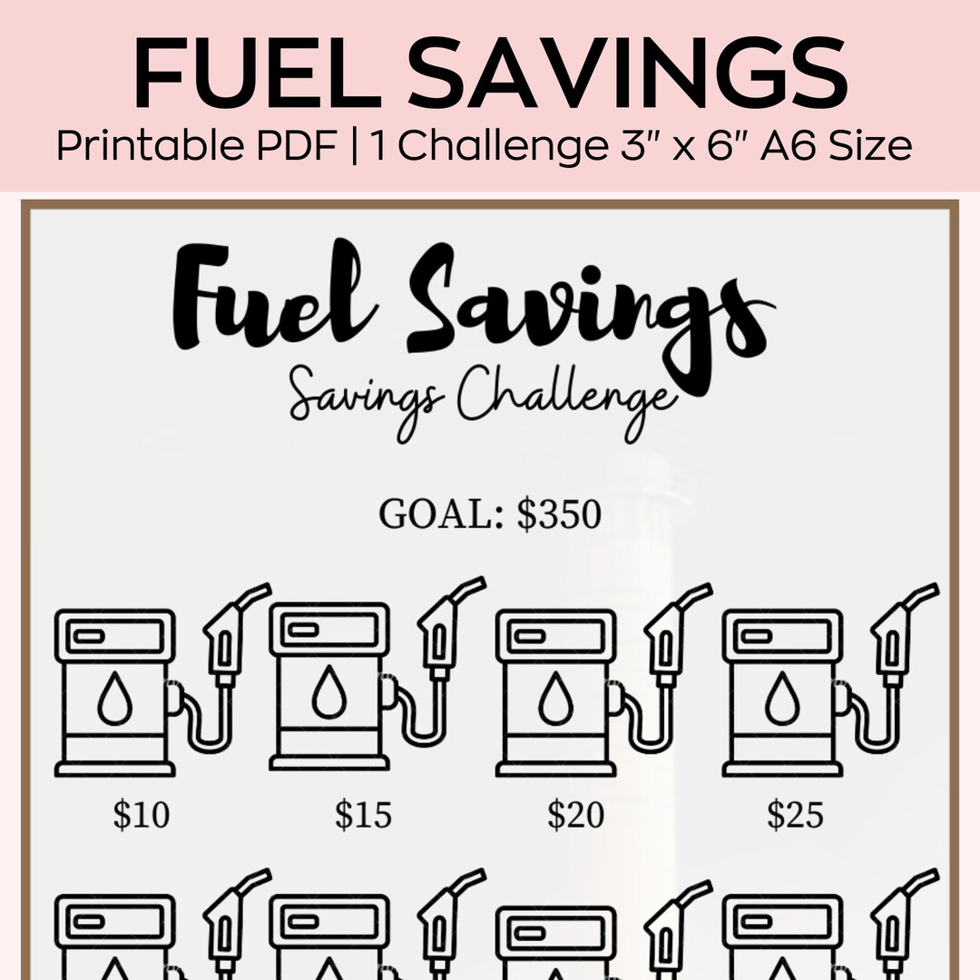 A6 Fuel Savings Challenge, Mini Savings Challenge, Save for Gas ...