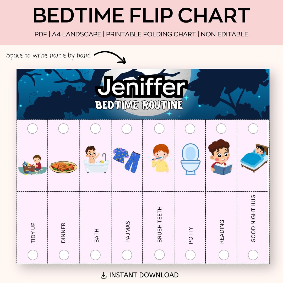 Morning Routine Chart Printable, Flip Chart, Morning Routine Flip Chart ...