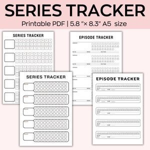 Series Tracker, A5 Journal Page Printable, Episode Tracker, Monthly ...