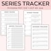Series Tracker, A5 Journal Page Printable, Episode Tracker, Monthly ...