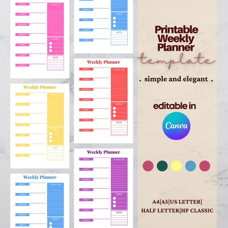 Adhd Planner Printable Digital Weekly Planner 2022-2023 - Etsy