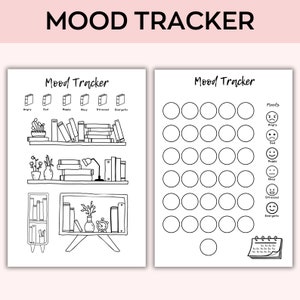 Monthly Mood Trackers Bundle, A5 Printable Journal Pages, Feelings ...