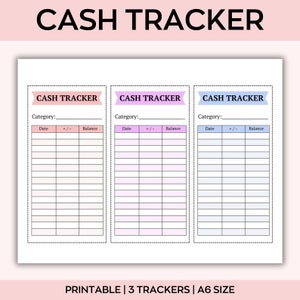 Cash Tracker Inserts Printable, A6 Cash Tracker, 100 Envelopes Cash ...