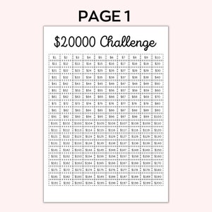 20K, 40k Money Saving Challenge Printable, 20000,40000 Couple Savings ...
