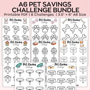 A6 Pets Saving Challenge, Cash Envelopes, Mini Pet Fund Savings ...