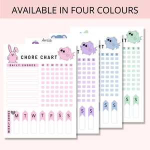 Editable Kids Chore Charts,multiple Kids Daily Checklist Canva,editable ...