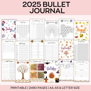 2025 Bullet Journal Bundle, Bujo Trackers, Bullet Journal Template ...