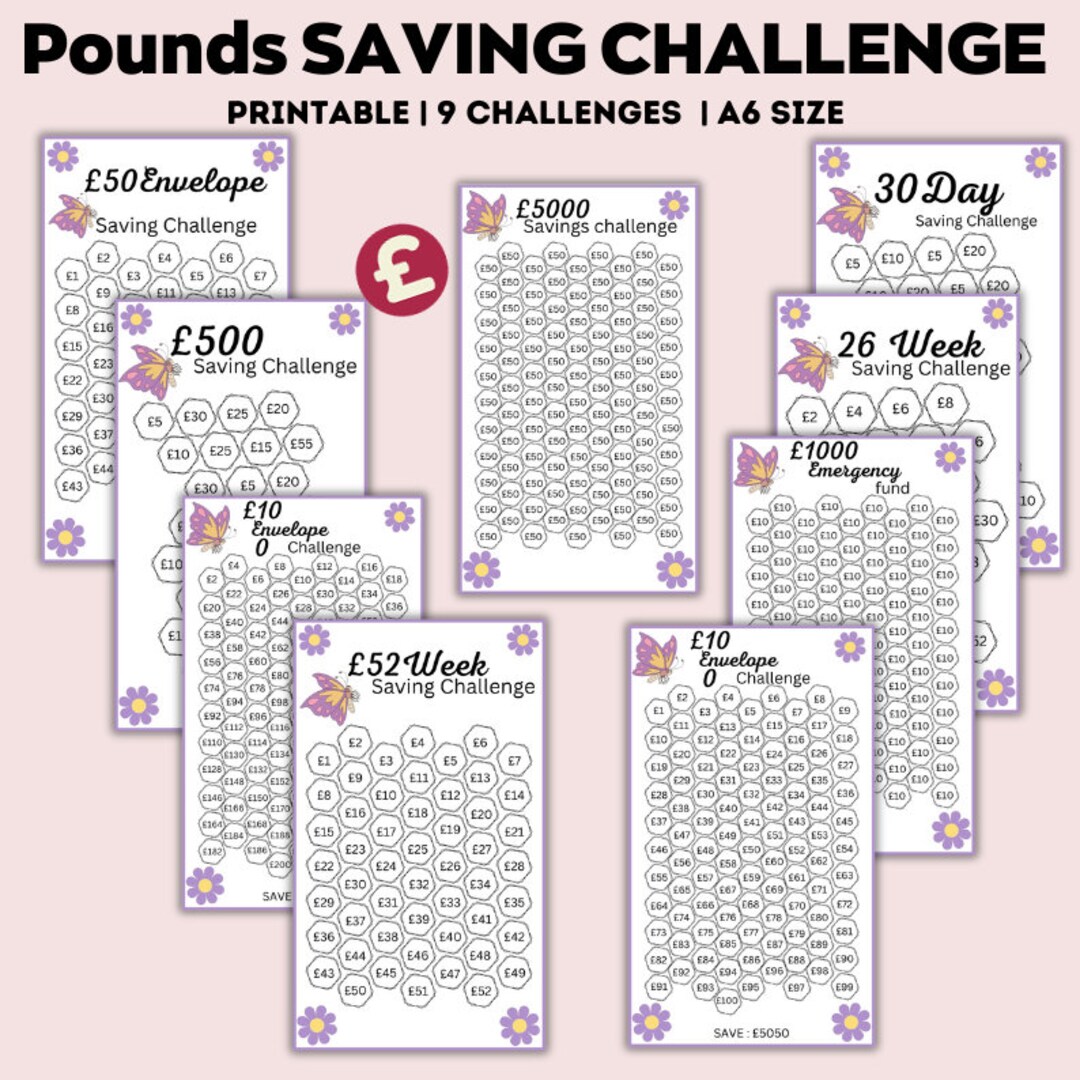 Pounds Savings Challenge Printable Daisy Flower Saving - Etsy