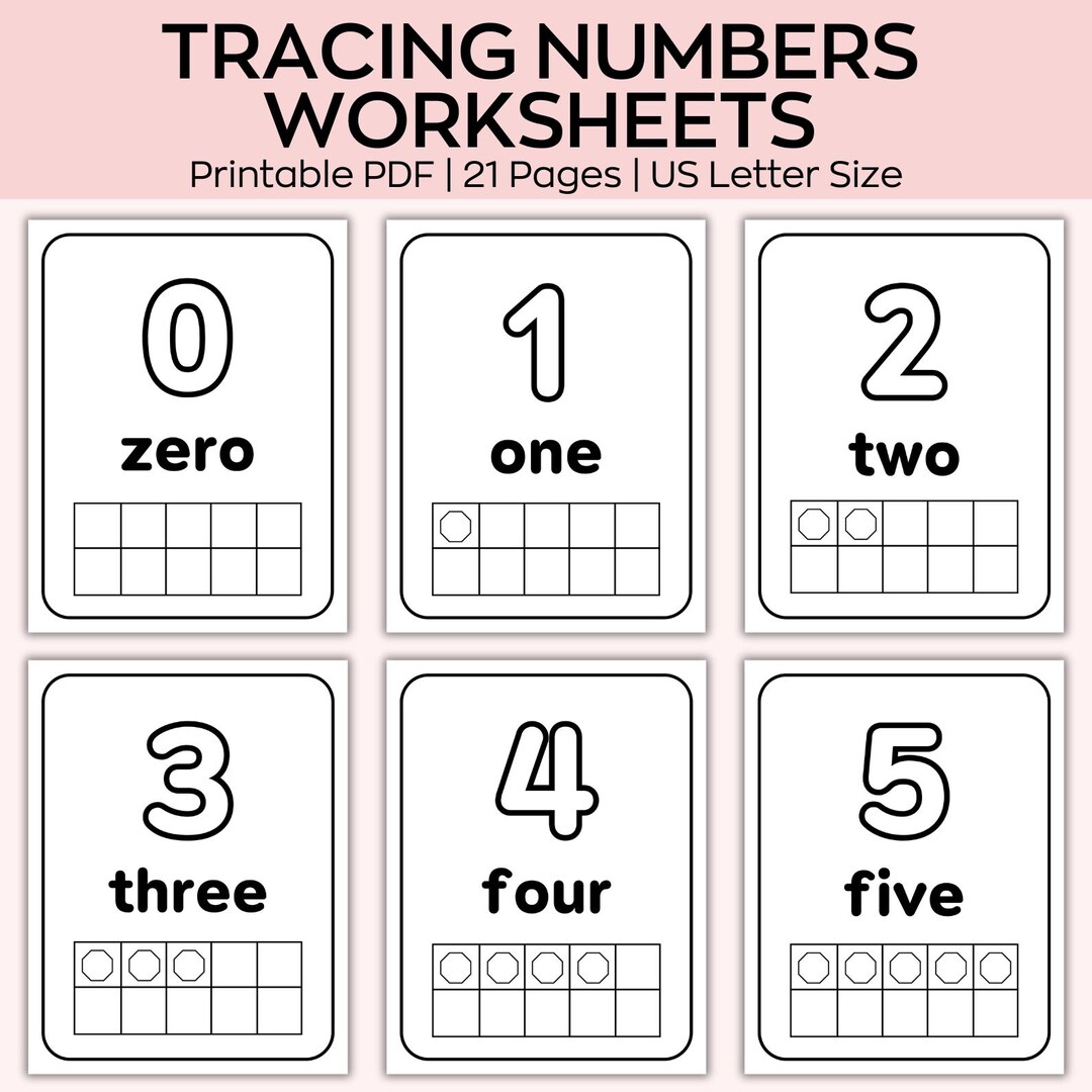Number Tracing Worksheet, Pre-k Preschool Worksheet, Kindergarten ...