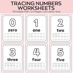 Number Tracing Worksheet, Pre-k Preschool Worksheet, Kindergarten ...