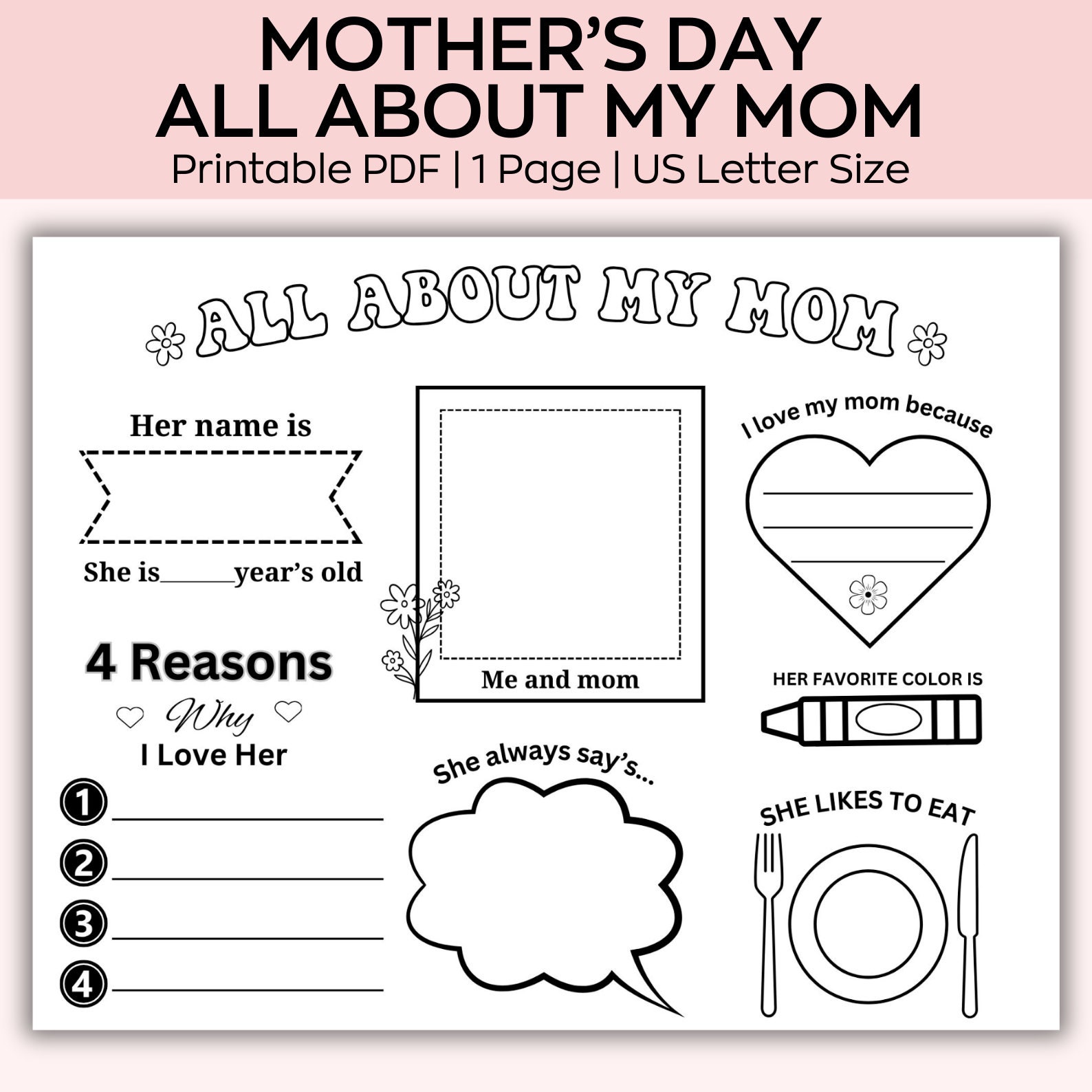 Mother's Day Savings Challenge, Coloring Page Mom Savings Tracker ...