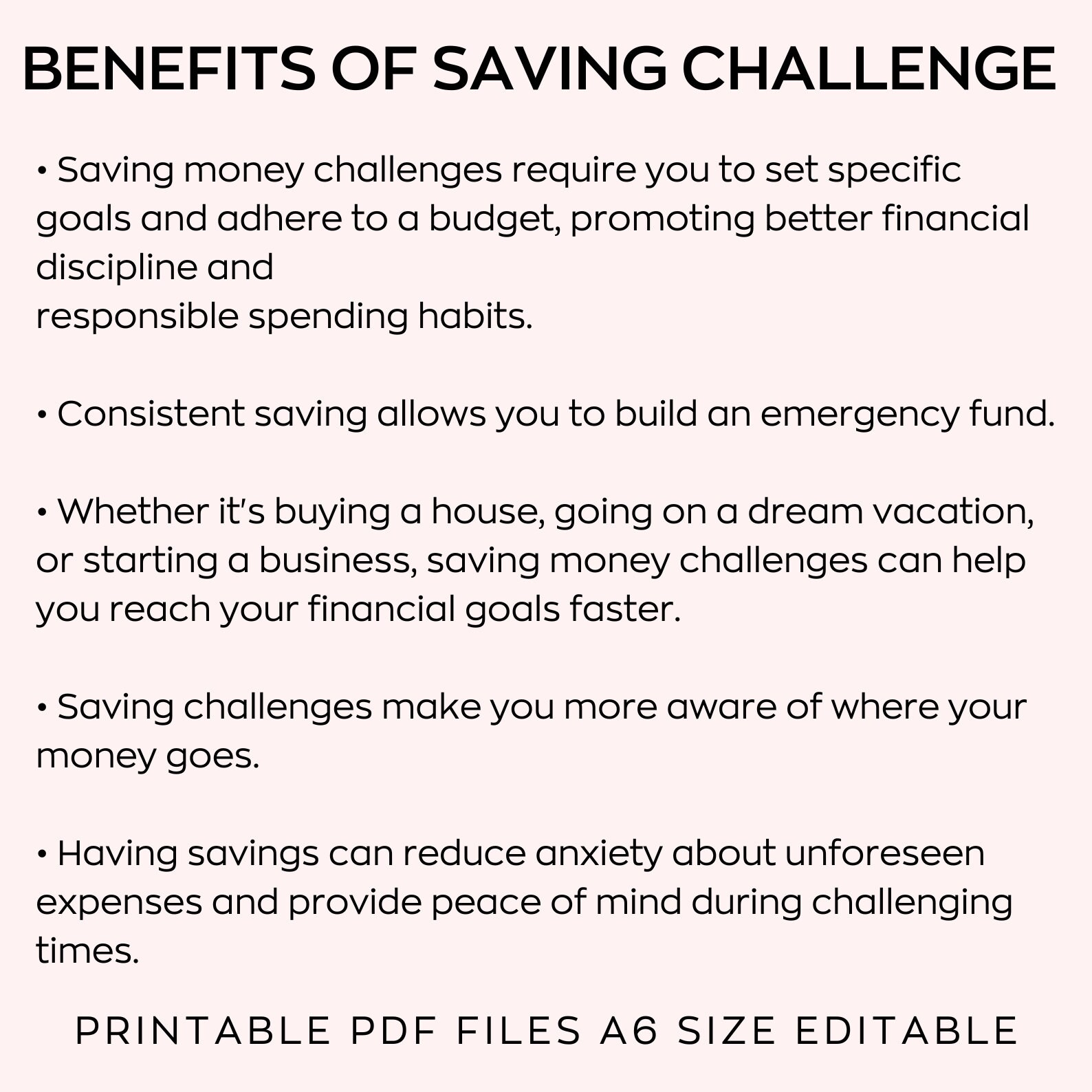 A6 Spring Cha Ching Savings Challenge, Mini Savings Challenge, Save 100 ...