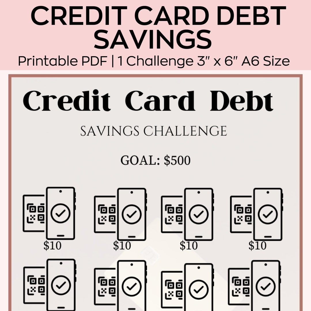 A6 Credit Card Debit Savings Challenge,savings Challenge, Mini Savings ...