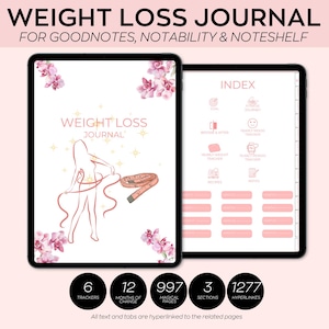 Weight Loss Journal Goodnotes, Goodnotes Planner, iPad Planner, Weight ...