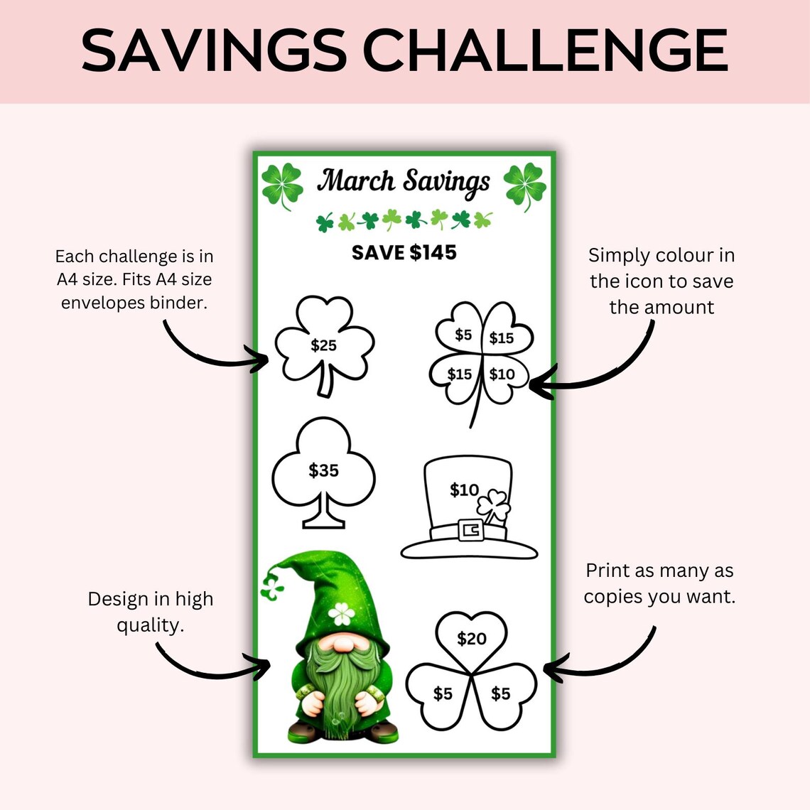 Monthly Savings Challenges, Low Income Savings Tracker, Valentines ...