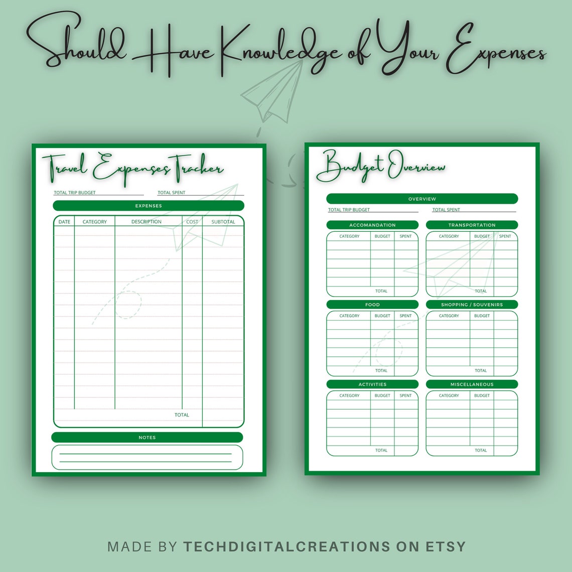 Printable Travel Itinerary Travel Plan Printable Printable - Etsy