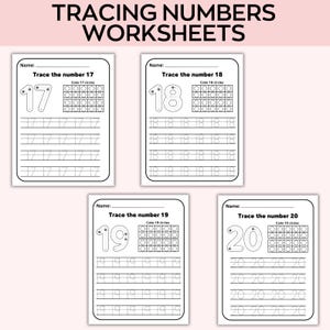 Number Tracing Worksheet, Pre-k Preschool Worksheet, Kindergarten ...