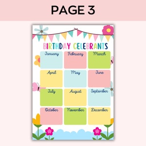 Birthday Tracker, A5 Journal Page Printable, Birthday Calendar ...