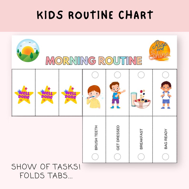Morning Routine Chart Printable, Flip Chart, Morning Routine Flip Chart ...