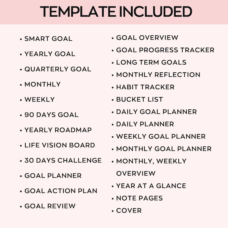 12 Goal Setting Planner Printable Worksheets Bundle, Weekly, Monthly ...