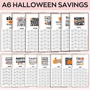 A6 Halloween Savings Printable Bundle, Spooky Cash Challenges, Low ...