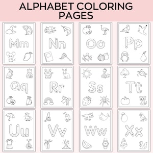 Alphabet Worksheets Printable Tracing Coloring, Kindergarten & Prek ...