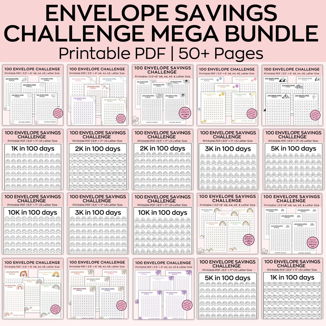 Envelope Savings Challenge Mega Bundle, Money Savings Challenge ...