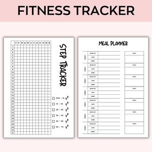 Fitness Tracker Bundle, Meal Planner Printable, Weight Loss Tracker ...