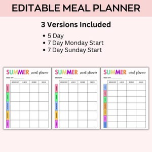 2024 SUMMER Editable Planner Bundle - Calendar, Checklist, Reading List ...