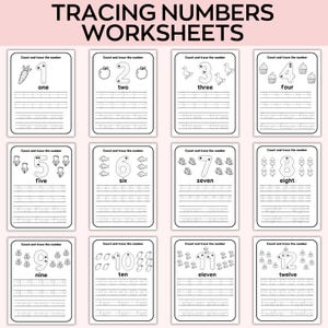 Number Tracing Worksheet, Pre-k Preschool Worksheet, Kindergarten ...