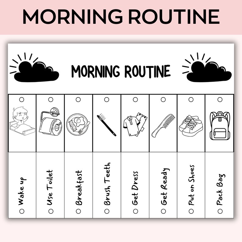 Kids Flip Routine Chart Editable Printable ,morning Flip Done ,evening ...