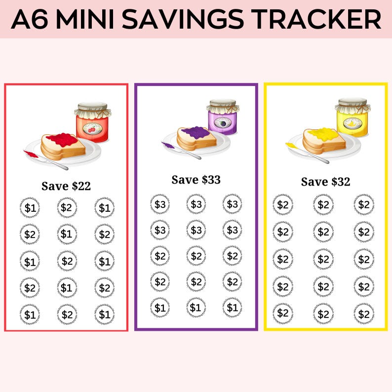 Money Savings Challenges Mega Bundle, A6 Sized Mini Savings Challenge ...
